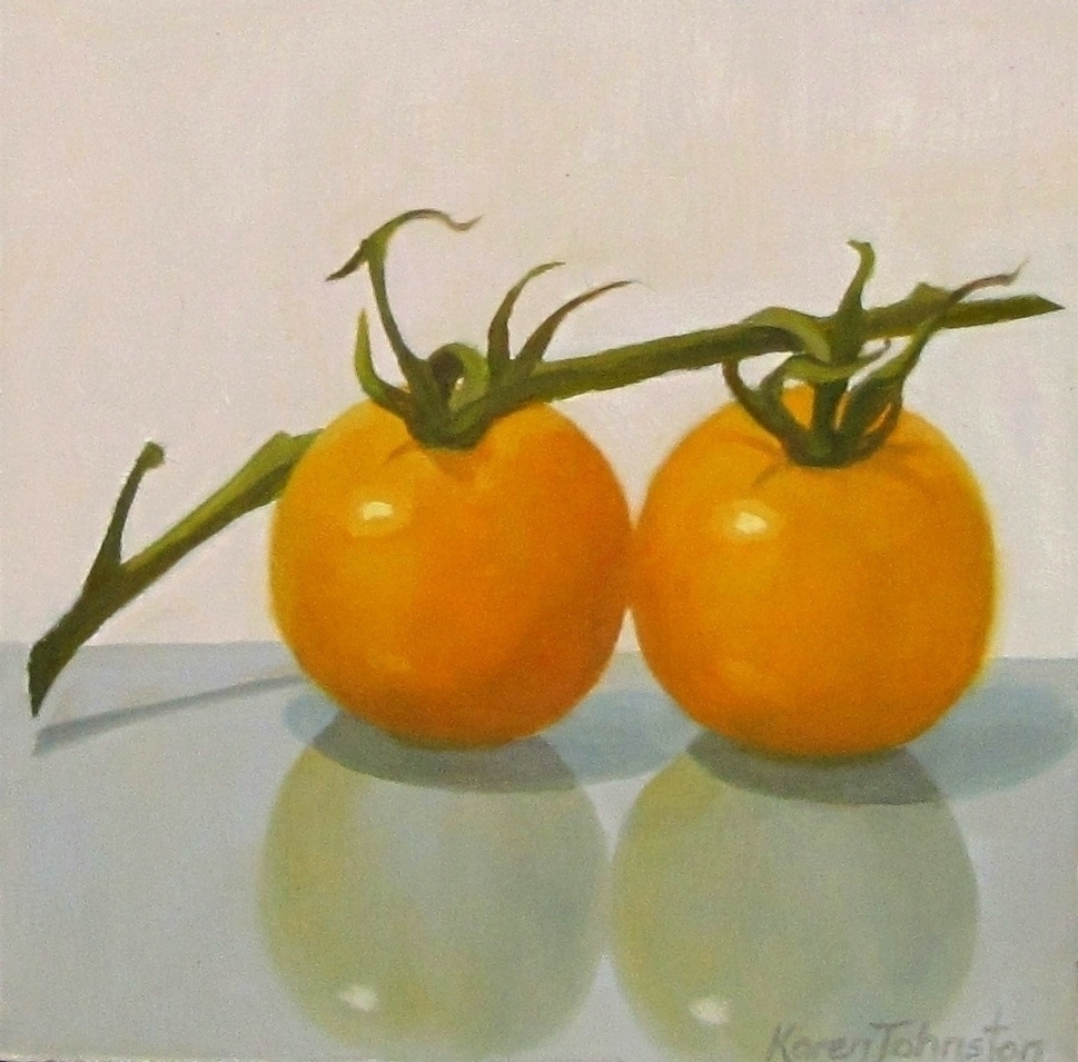 KAREN JOHNSTON SMALL PAINTINGS: Yellow Tomatoes