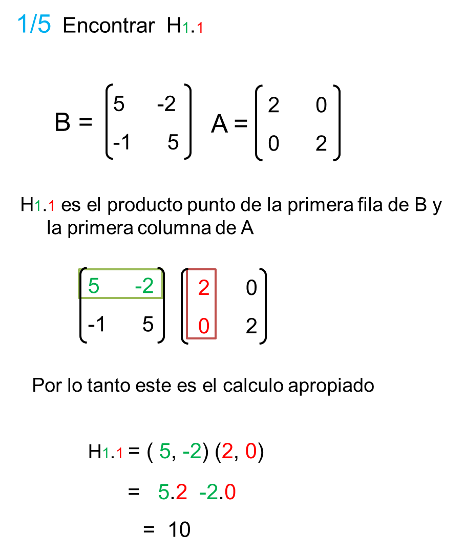 multiplicacion de matrices ejercicio 4 ~ sustraendo h