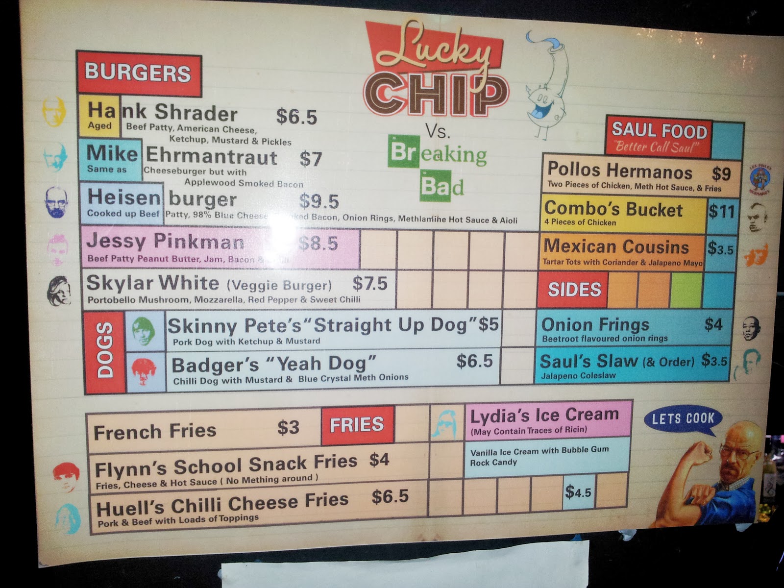 Bert's Burger Blog: Lucky Chip vs Breaking Bad - Heisenburger & Jessy ...