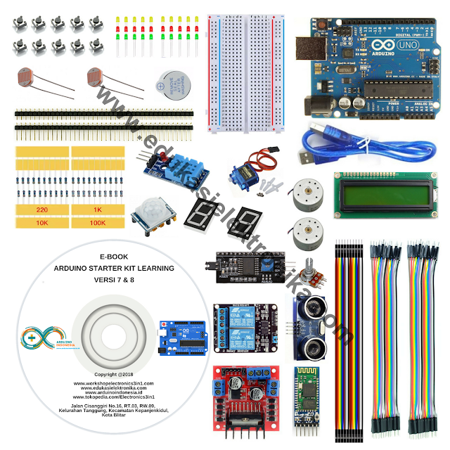 Arduino Uno R3 Starter KIT Learning V.8 ( Paket Belajar Arduino For ...