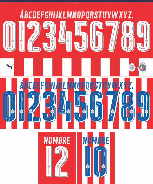 Chivas de Guadalajara 2016-17 tipografia