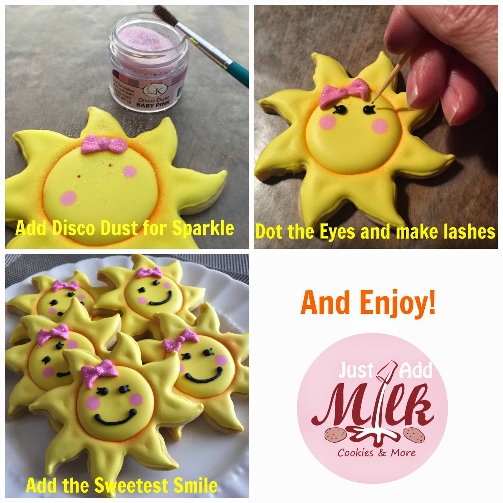 Just Add Milk: Sun cookies - Tutorial