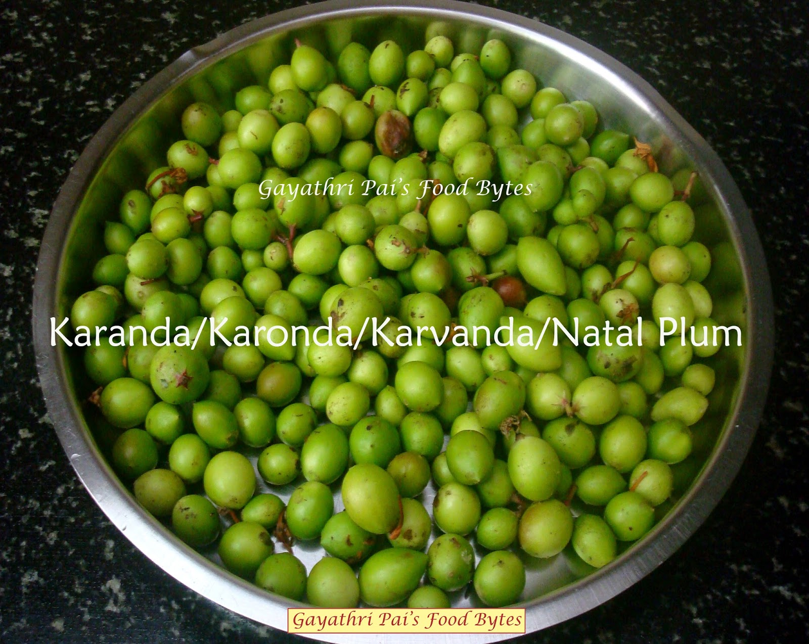Gayathri Pai's Food Bytes: Karanda Nonche (Karonda / Karvand) / Natal ...
