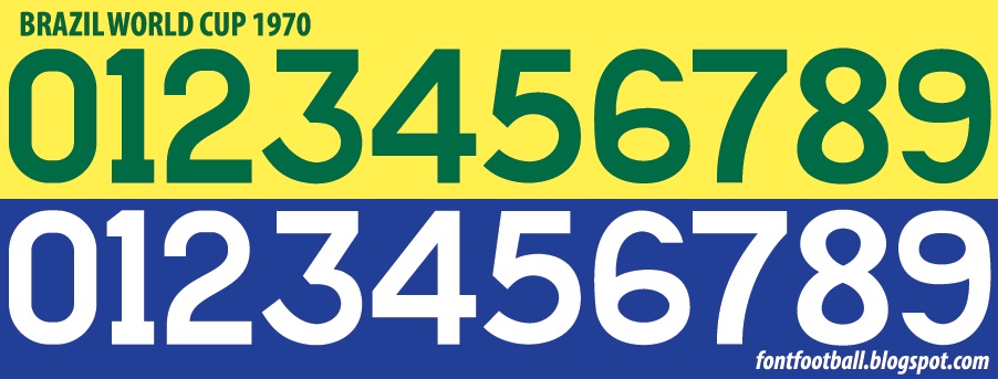 FONT FOOTBALL: Font Vector Brazil Brasil World Cup 1970 kit