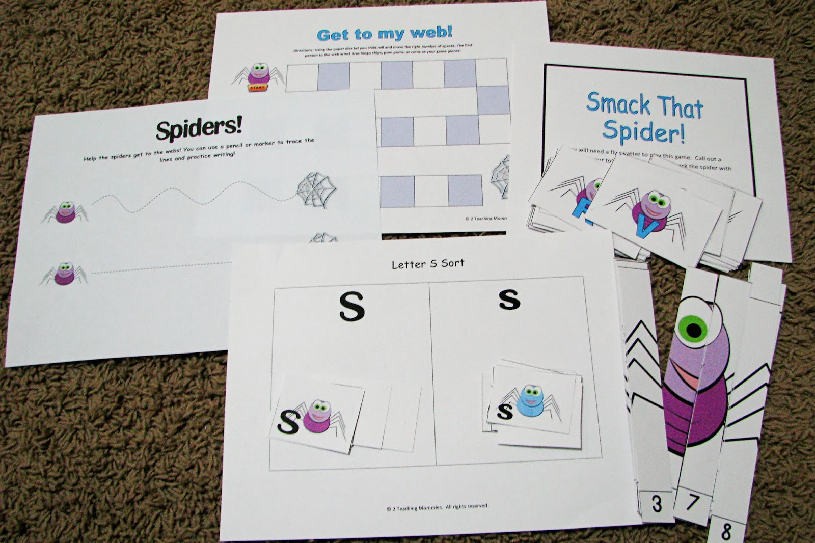 Mommy's Little Helper: Letter S/Spider Preschool Theme