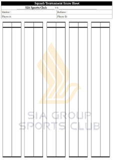 SIA Group Sport Club Squash Section: Score Sheets