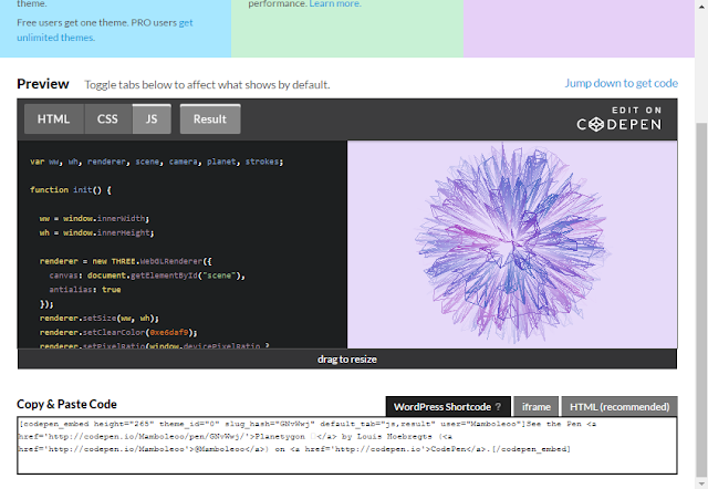 Learning the web: How to Embed Codepen Projects in Blogger?
