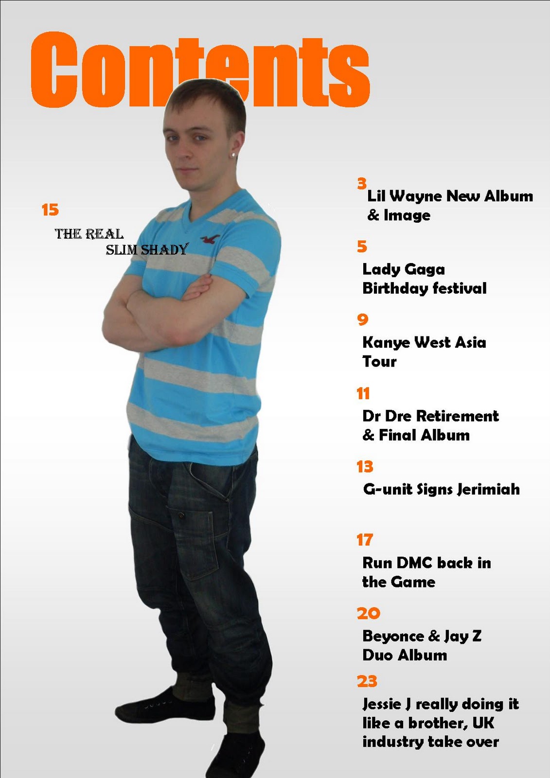 G321Dhaliwal: Music magazine contents page production