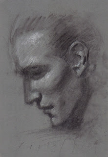 DAILY PAINTERS MARKETPLACE: Male portrait looking down original ...