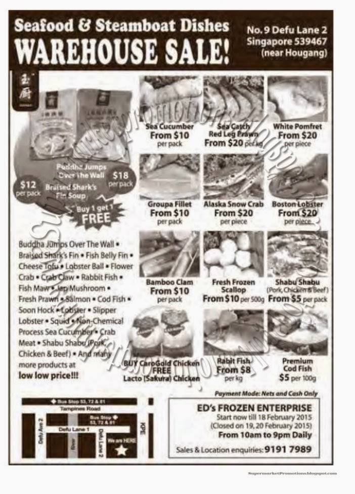 Ed's Seafood & Steamboat Dishes Warehouse Sale! 31 January 2015 ...