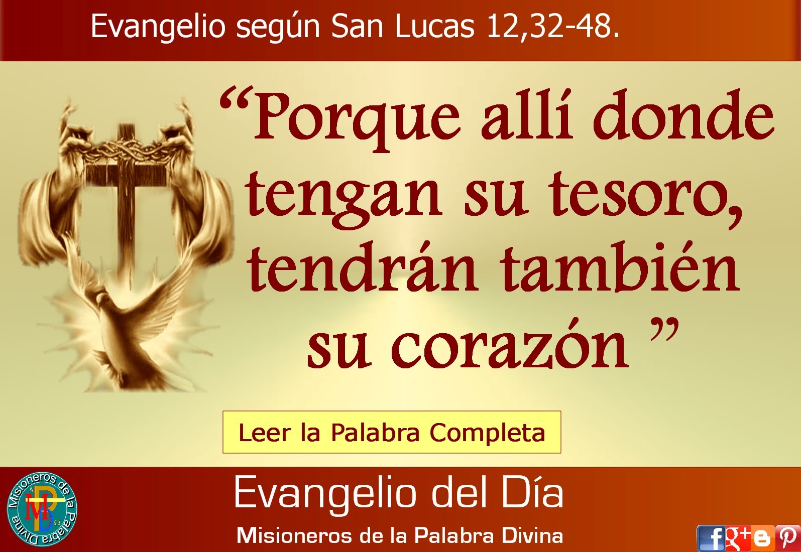 Un Padrenuestro, Un Avemaría y Un Gloria por el Papa: EVANGELIO - SAN ...