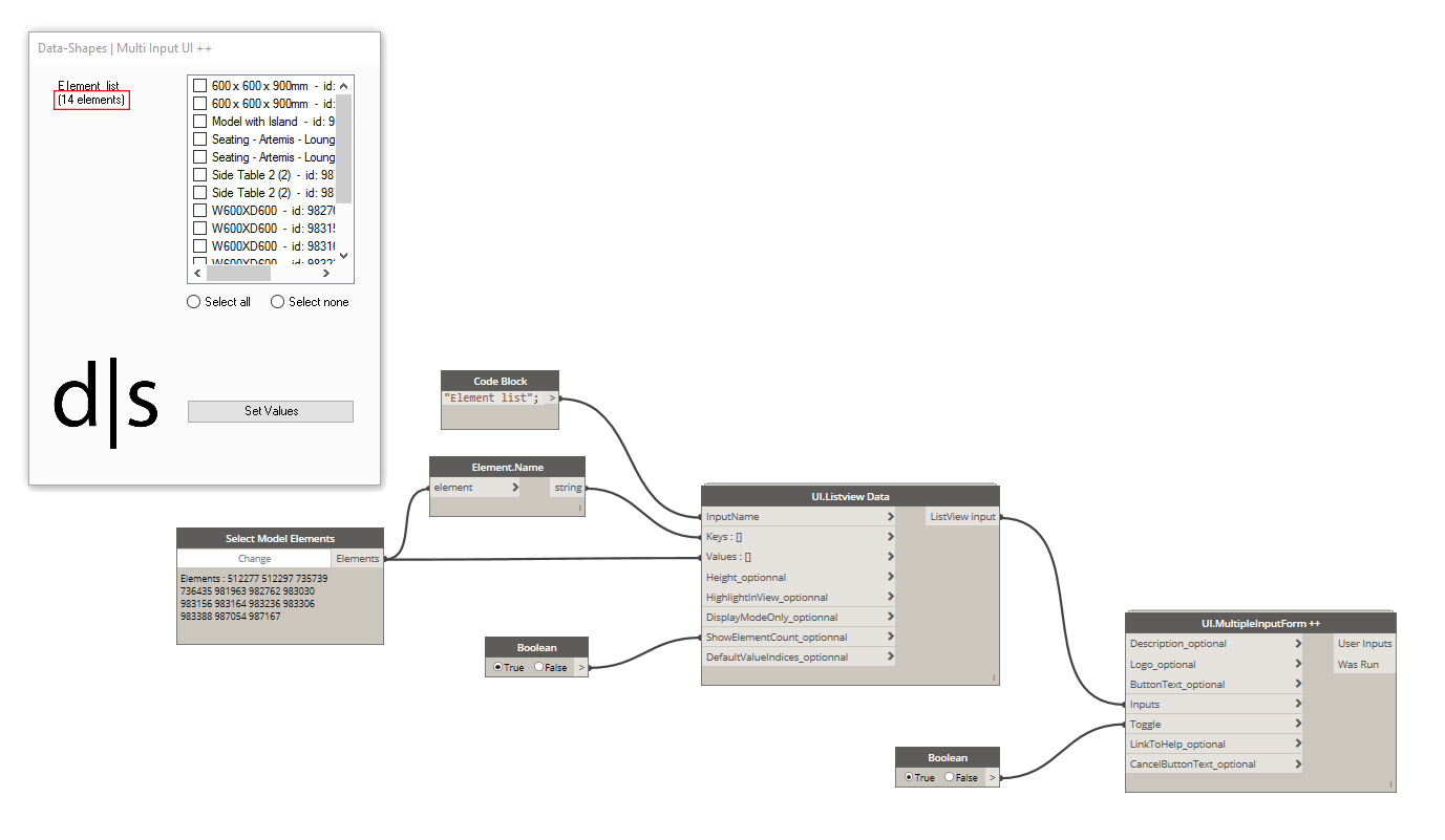 Revit Add-Ons: Dynamo Package Data|Shapes Listview Input Enhancements
