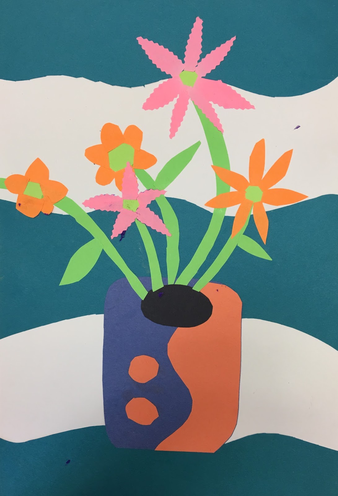 Art Room Blog: 3rd Grade Construction Paper Flower Vase...