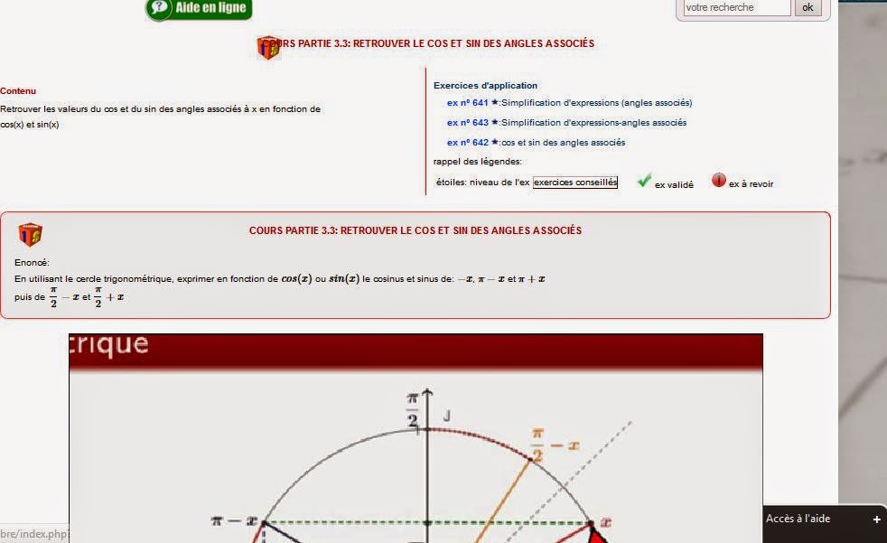 Trignométrie et angles associés