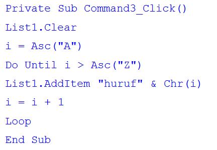 Percabangan dan Perulangan Lanjutan Visual Basic 6.0
