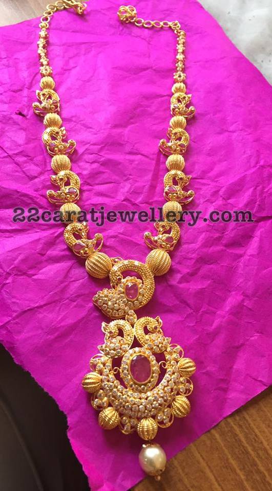Peacock Gold Necklace Jewellery Designs