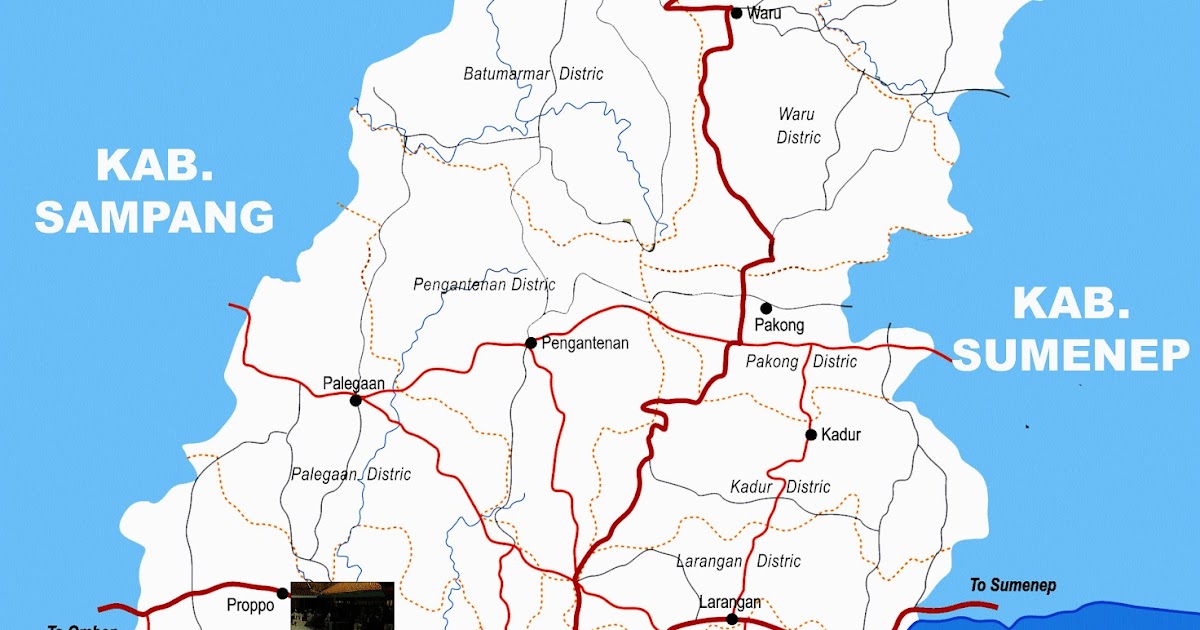 Peta Pamekasan Lengkap 13 Kecamatan - Web Sejarah