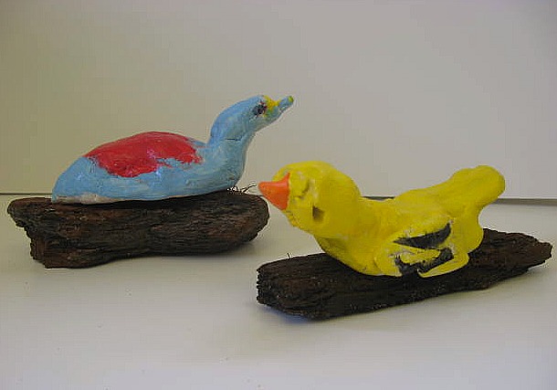 MaryMaking: Clay Birds on Driftwood