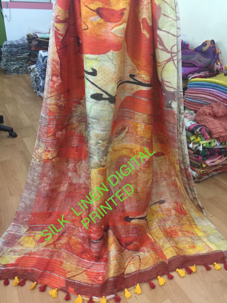 Pure Silk Digital Print Sarees