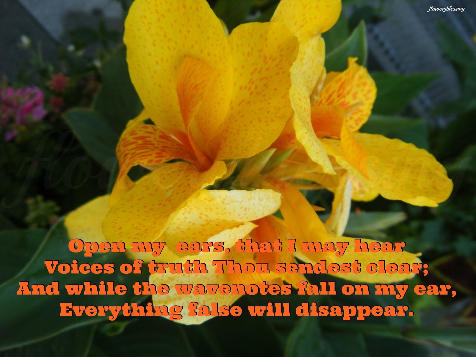 Flowery Blessing: Open my ears, that I may hear Voices of truth Thou ...
