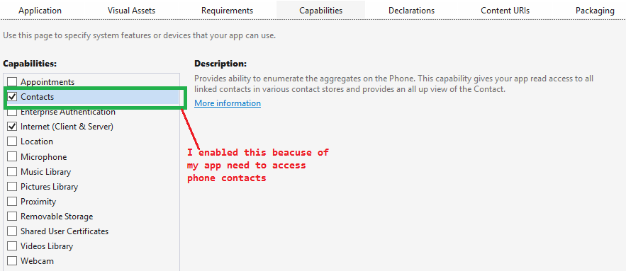 3.5)Declarations Tab: