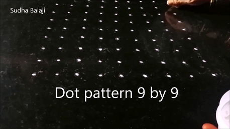 9 by 9 dots rangoli step by step pics