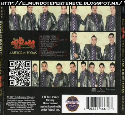 La Mejor De Todas - Banda El Recodo - Albúm Oficial ~ El Mundo Es Tuyo ...