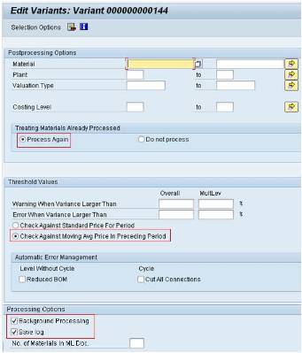 SAP FICO Central: Automation of Actual Costing Run (CKMLCP) in Material ...