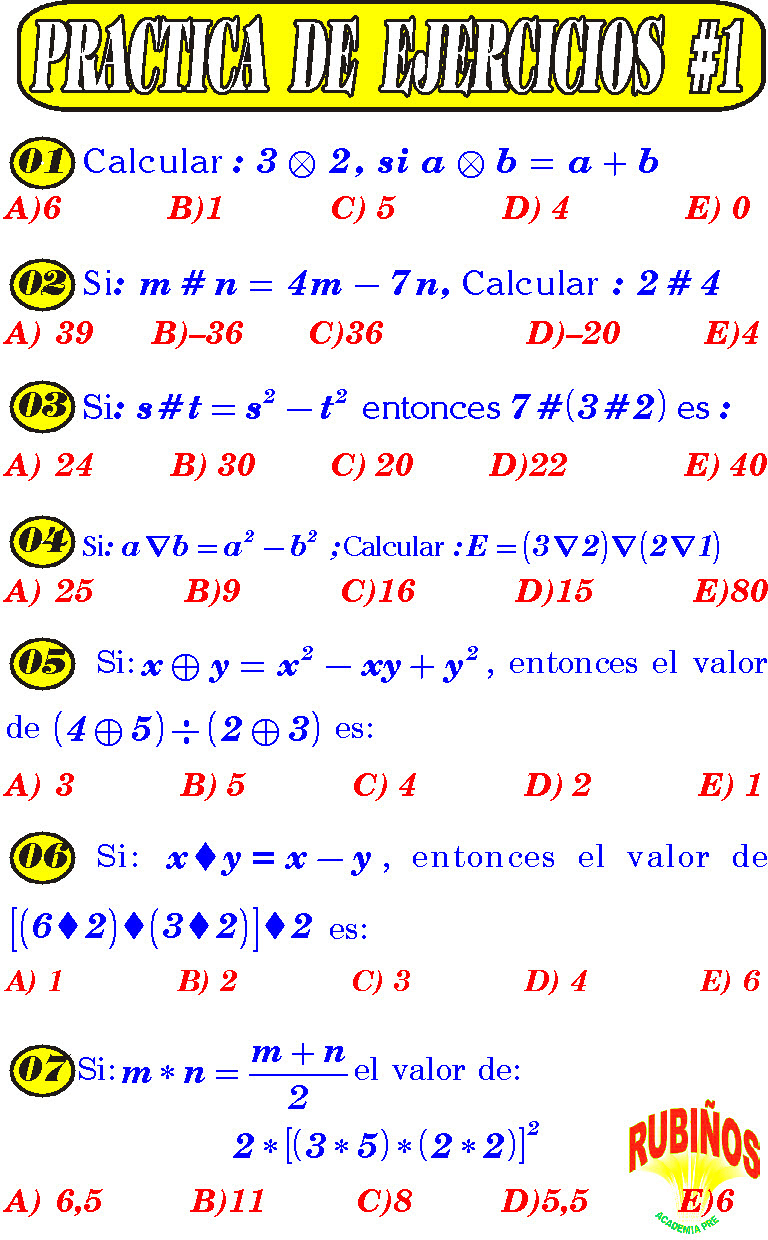 OPERADORES MATEMÁTICOS EJERCICIOS RESUELTOS-CUARTO DE SECUNDARIA PDF