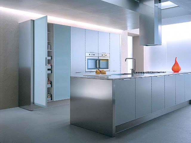 10 Stylish Aluminium-Stainless Steel Kitchen Designs