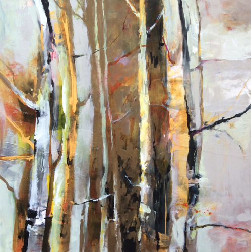 Joan Fullerton Paintings: Abstract Aspen Tree Landscape Painting ...