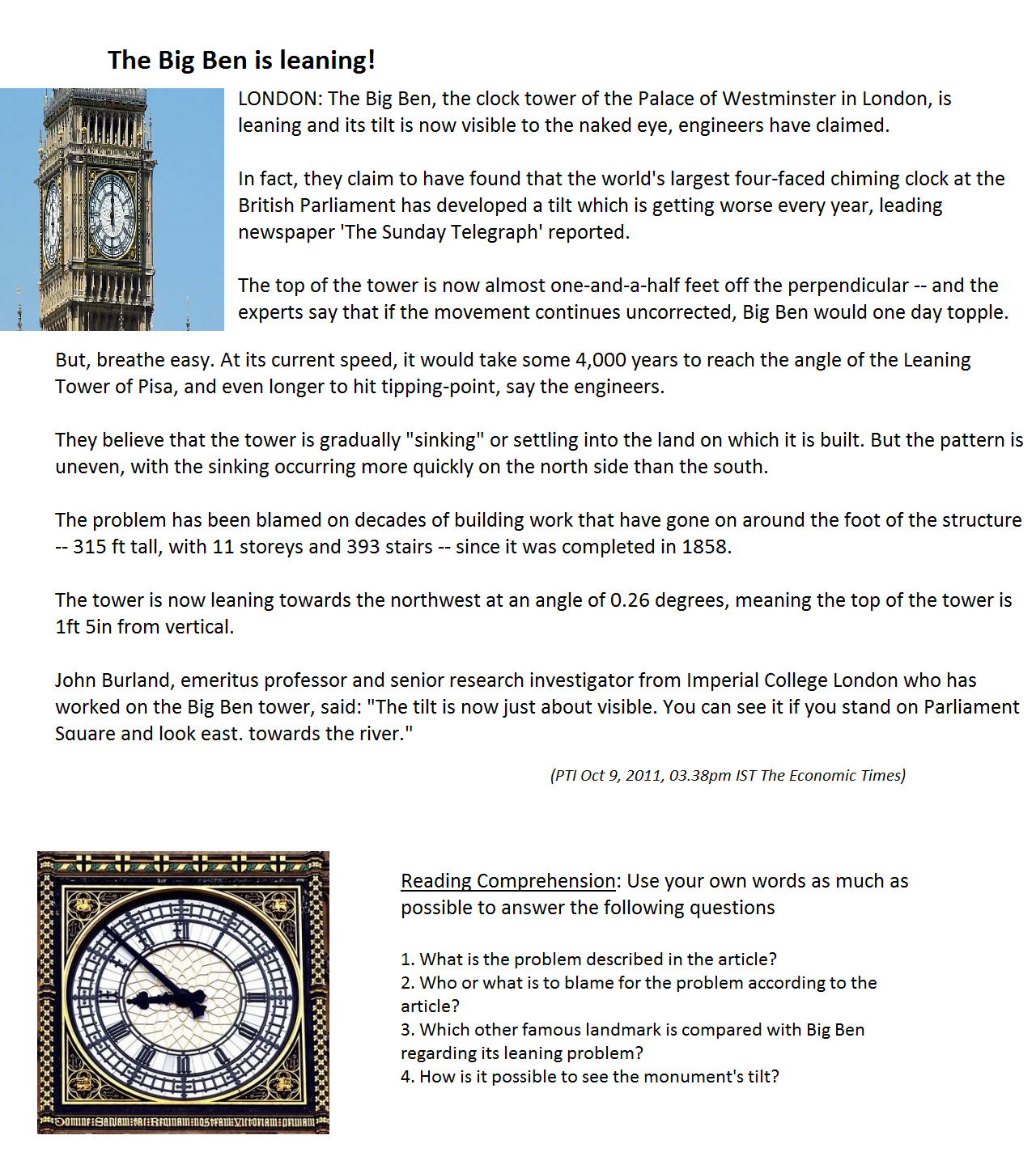 ~Learning the British Culture~: London's ''Big Ben''