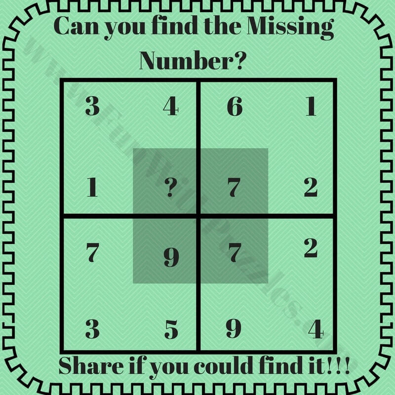 Missing Number Puzzles With Answers Missing Number Puzzles With Answers