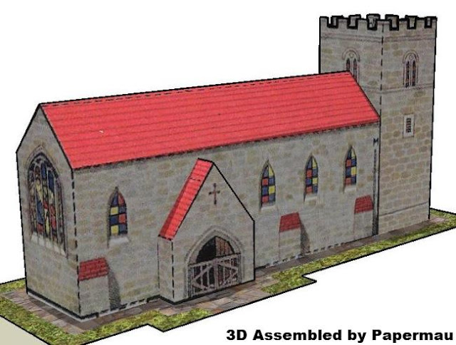 PAPERMAU: The Medieval Church - A British Vintage Paper Model - by Tuck DB