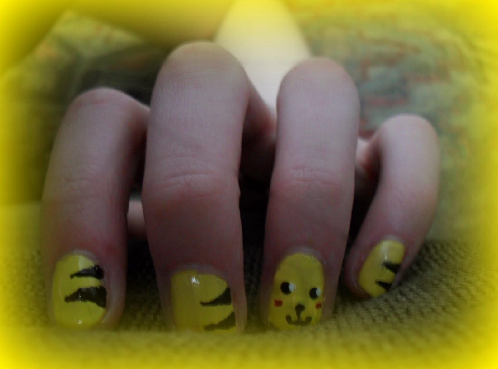 Acetone Nail Blog: Pikachu Nail Art