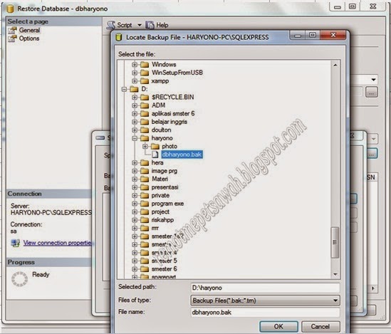 Restore Database Sql Server 2005 | Tips Seputar Sistem Informasi Restore Database Sql Server 2005 | Tips Seputar Sistem Informasi