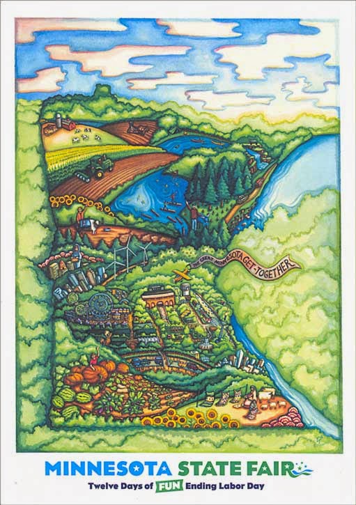 POSTCARDY: the postcard explorer: Map: Minnesota State Fair Art