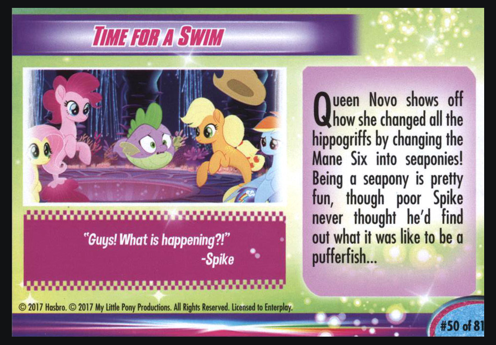 My Little Pony Time for a Swim MLP the Movie Trading Card | MLP Merch