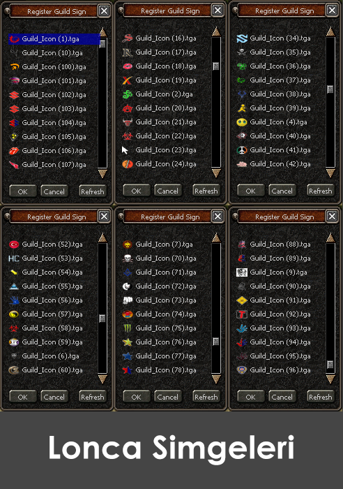 Metin2 Şeffaf Lonca Simgeleri 111 Adet