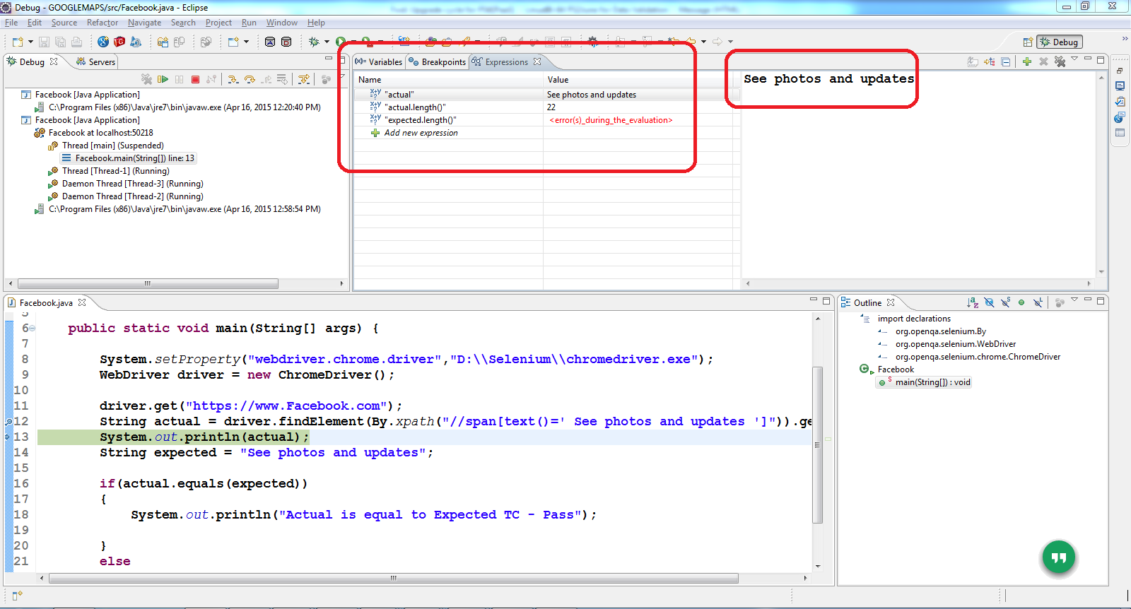 Gain Knowledge!!: Selenium WebDriver- Debugging Code (Breakpoints) - Java Debugging with Eclipse
