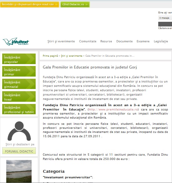 Gala premiilor in educatie: Suntem si pe www.didactic.ro!