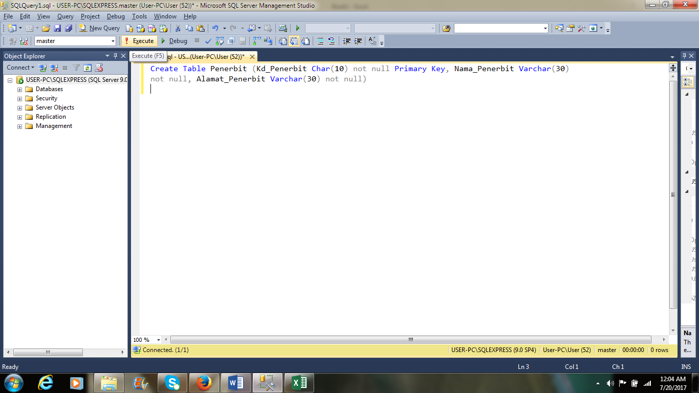 Deddy Laumakut Blog: Membuat database dengan SQL Server