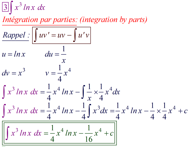 intégration par partie rapide et efficace: Tabular integration method ...