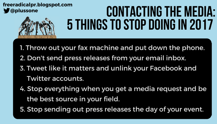 PR + SOCIAL MEDIA + DESIGN: Contacting the Media: 5 Things to Stop ...