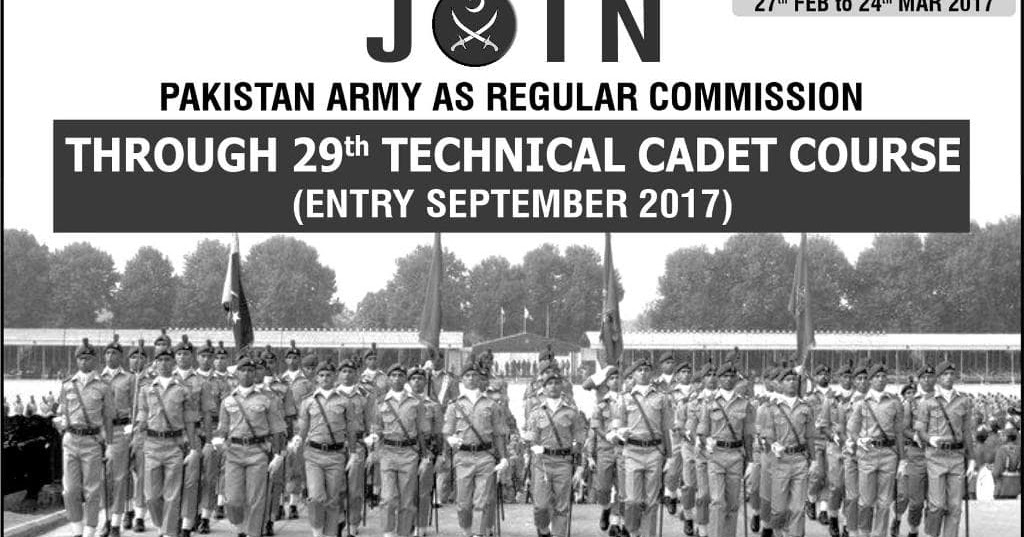 Join Pak Army through 29th Technical Cadet Course (TCC) - Etest And ...