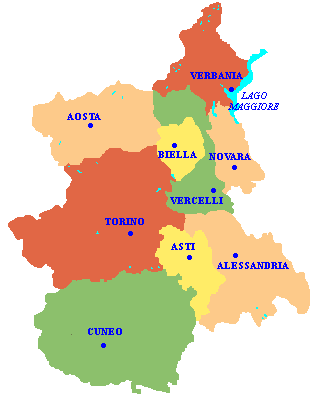 Piemonte Mapa de la Ciudad | Mapa de Italia Ciudades