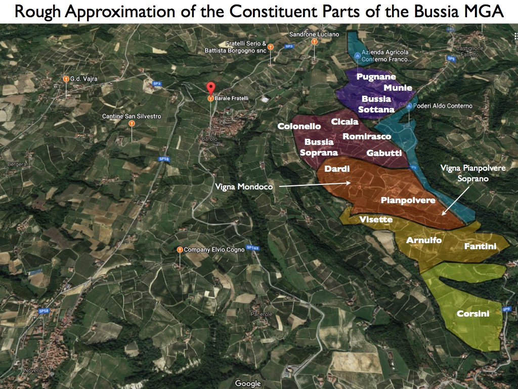 Wine -- Mise en abyme: The Barolo Zone's Bussia MGA (Monforte d'Alba ...