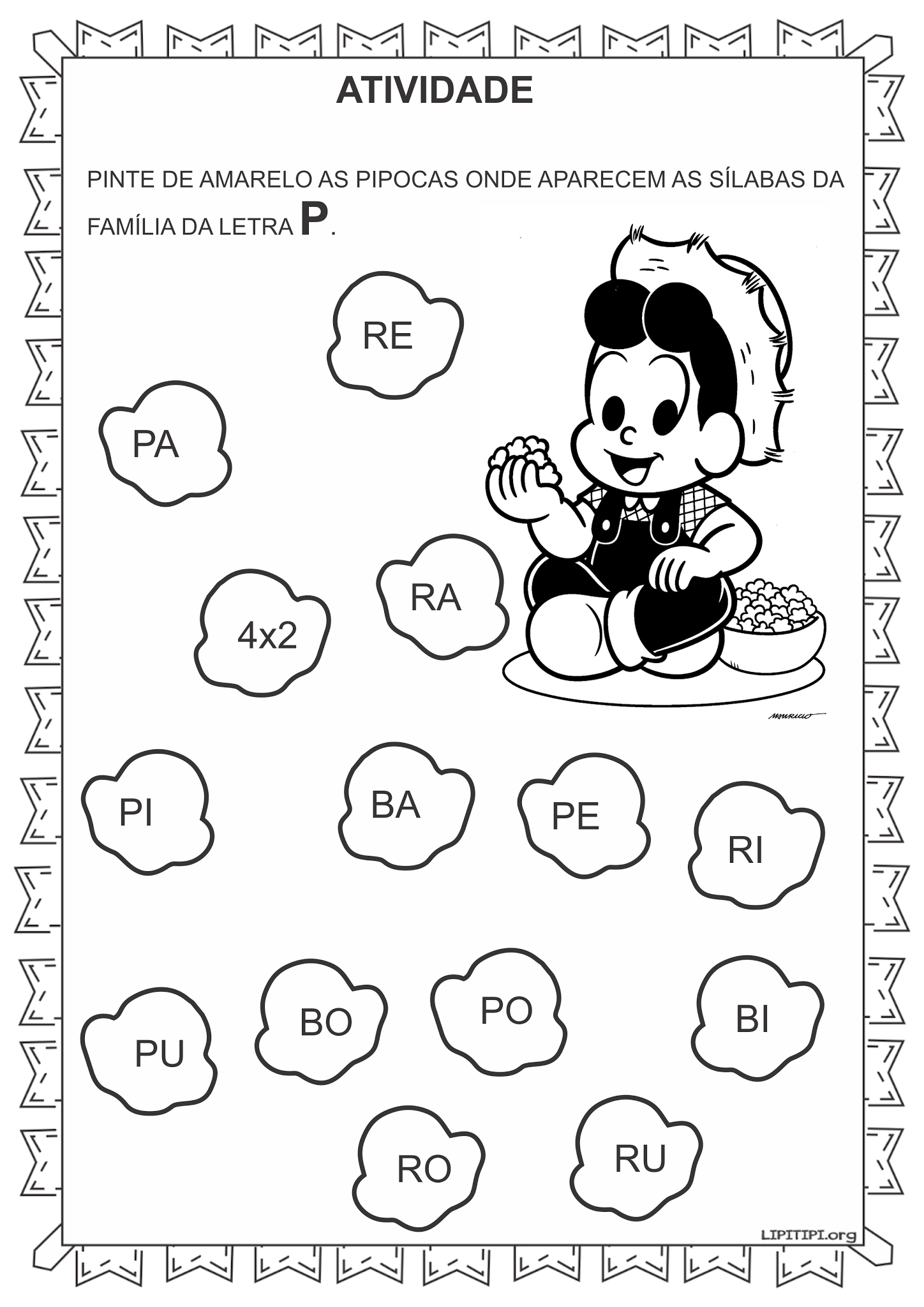 Atividade Com A Letra P Para Alfabetização - BRAINCP