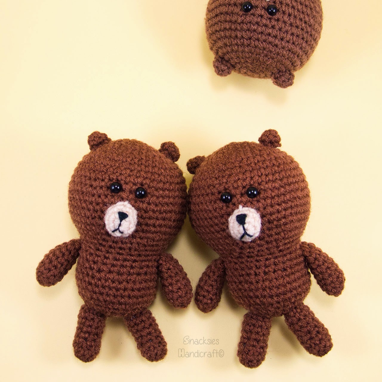 Line Brown Crochet Amigurumi Pattern (Free) ~ Snacksies Handicraft Corner