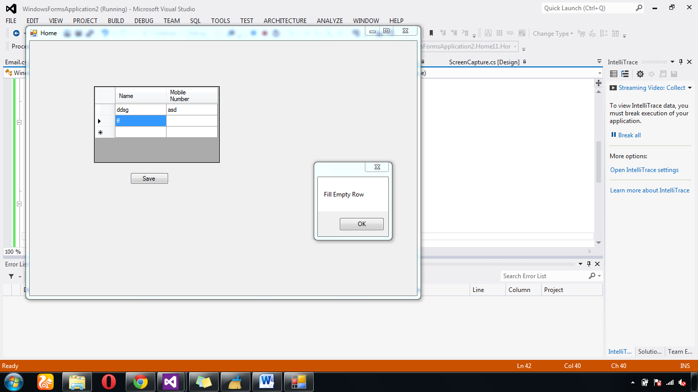 Validation For Datagridview Values Before Insert To Databaseavoid Null Values Using C Window